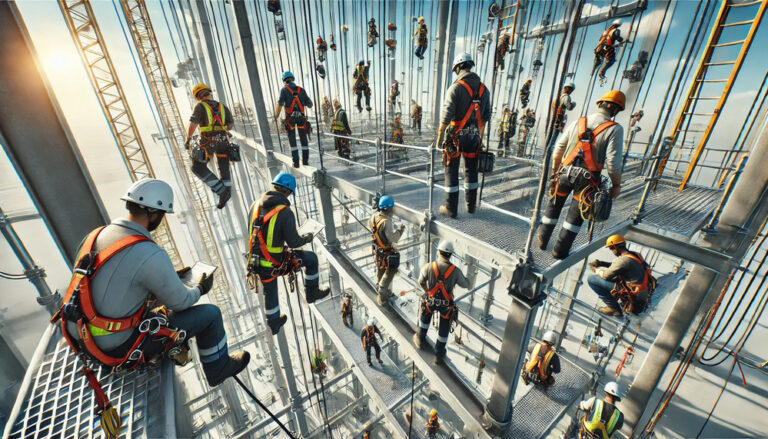 Protección colectiva para trabajos en altura: ejemplos